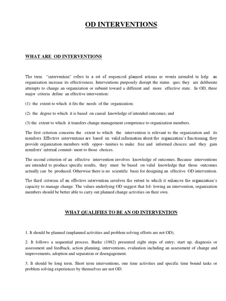 Designing Effective OD Interventions | PDF | Strategic Management ...