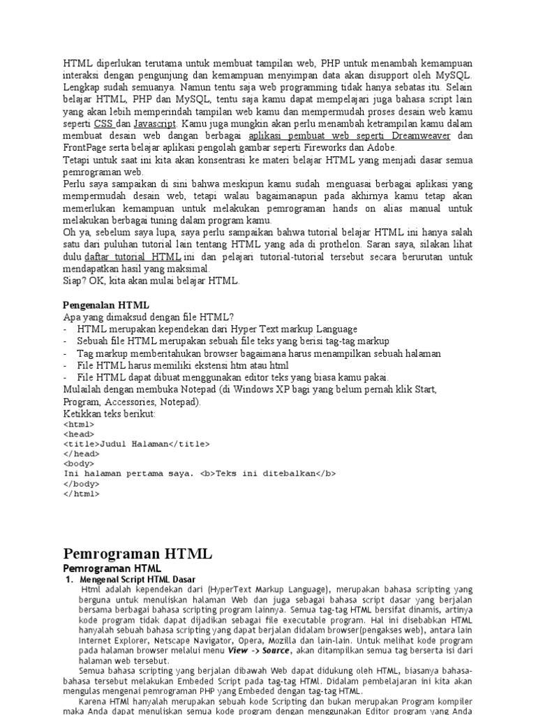Belajar HTML | PDF