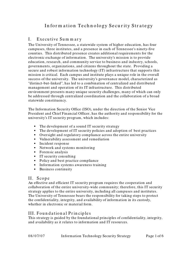 IT Security Strategy | PDF | Information Security | Computer Security