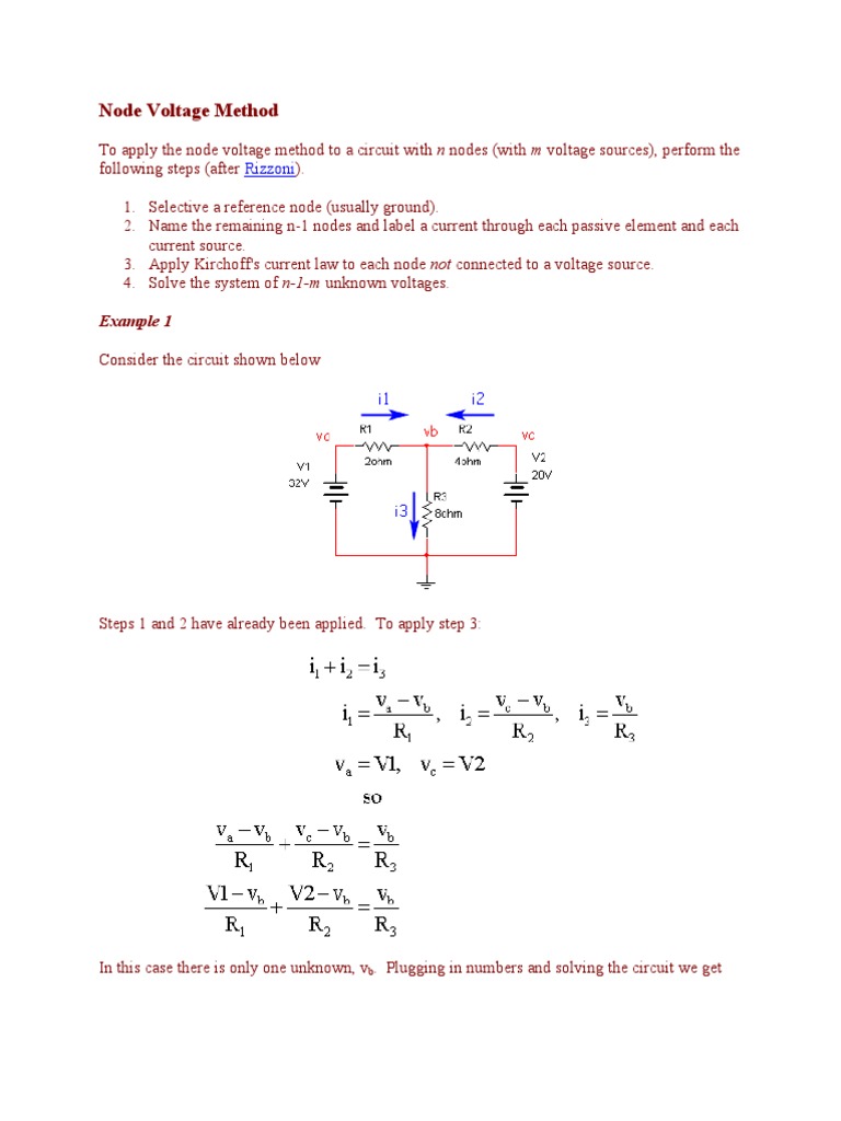 Node Voltage Method | PDF | Electrical Network | Force