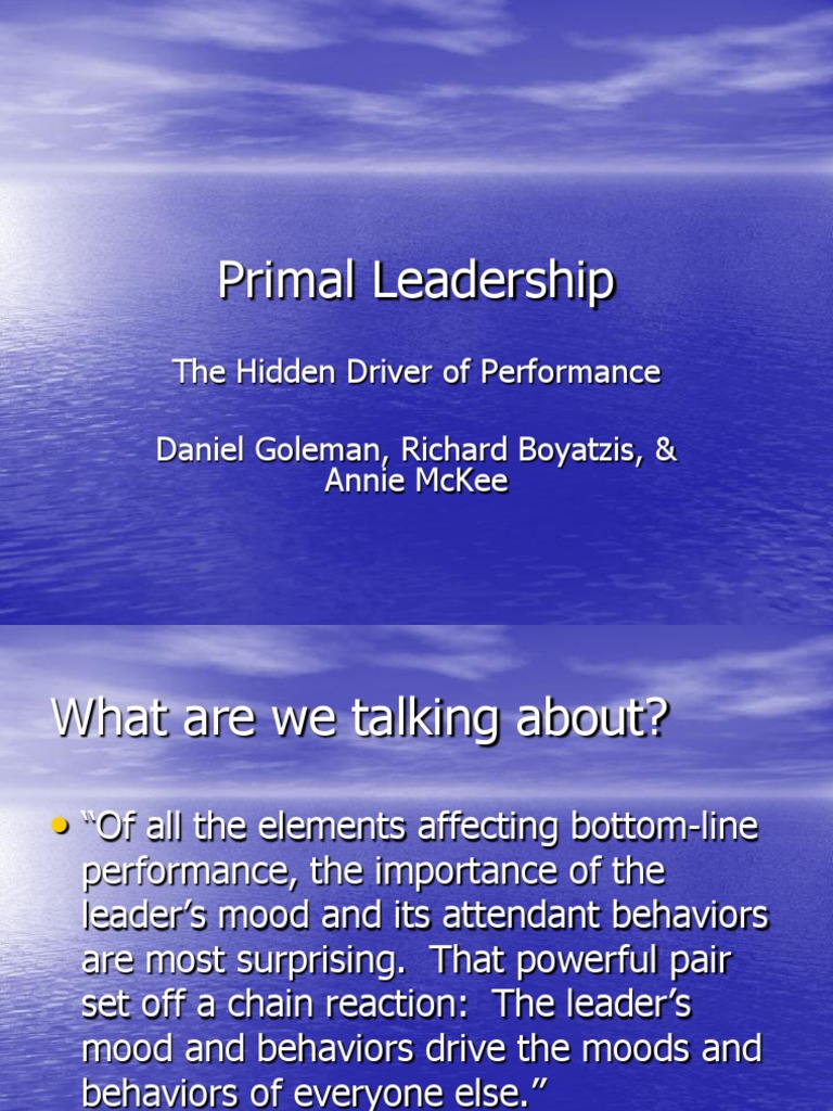 Primal Leadership | PDF | Delayed Gratification | Emotional Intelligence