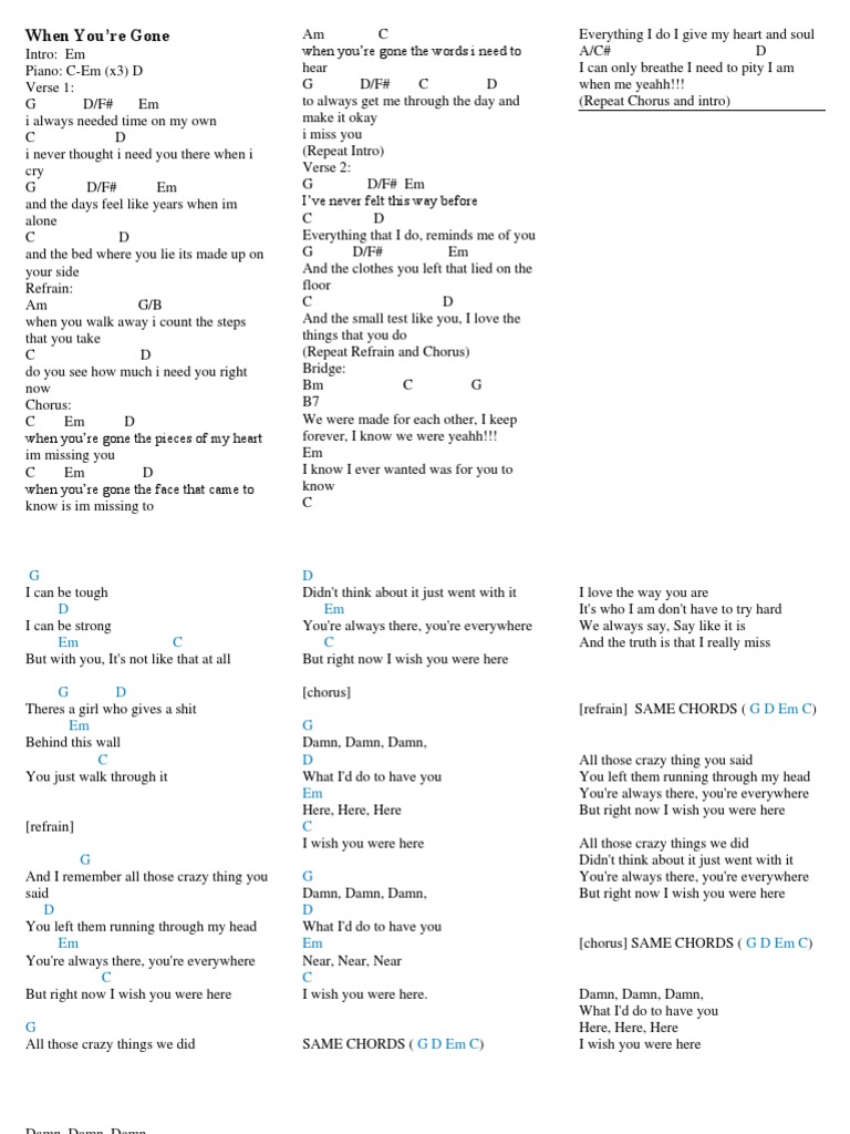 When You | PDF | Refrain | Song Structure