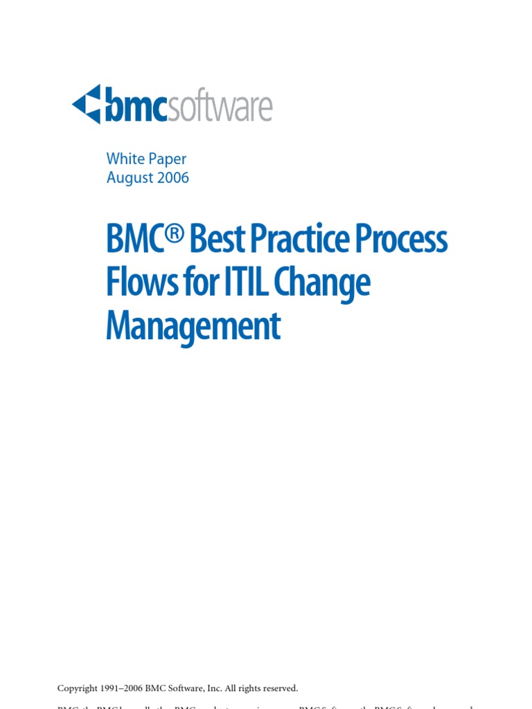 BMC® Best Practice Process Flows For ITIL Change Management | PDF ...