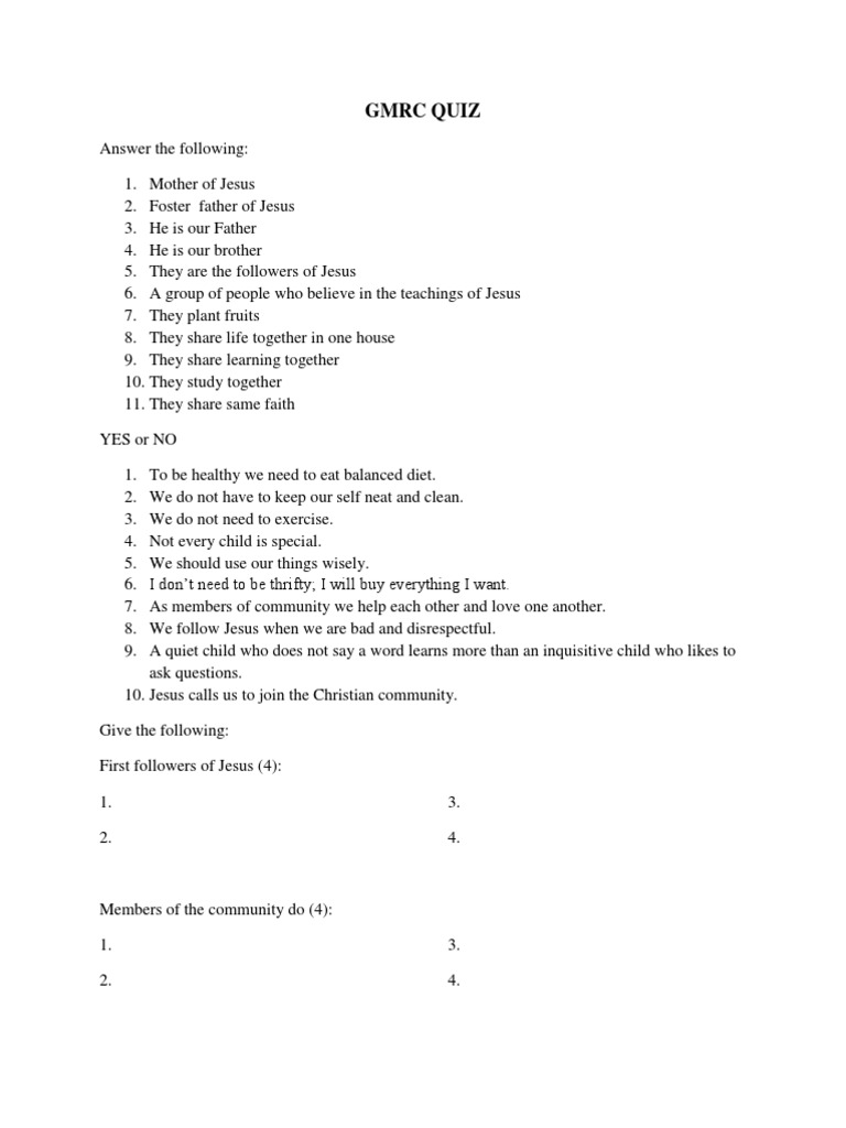 GMRC Quiz | PDF