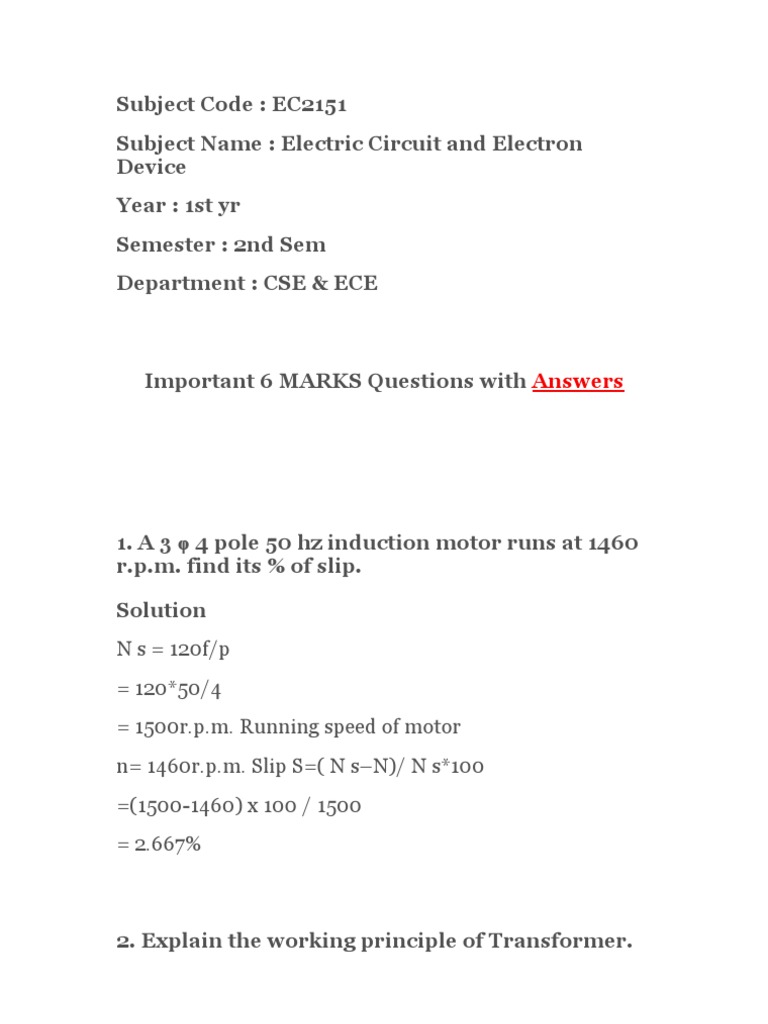 EDC Notes | PDF | Transformer | Inductor