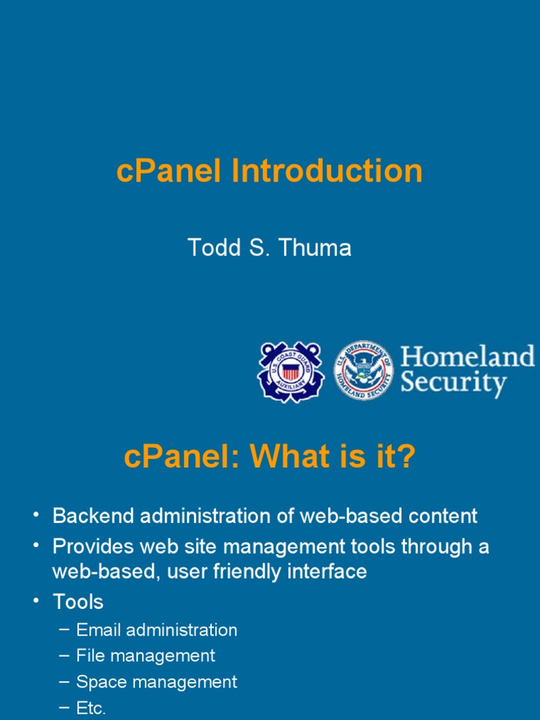 Cpanel Introduction: Todd S. Thuma | PDF