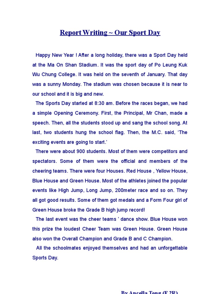 Annual Sports Day Report 2023 | PDF