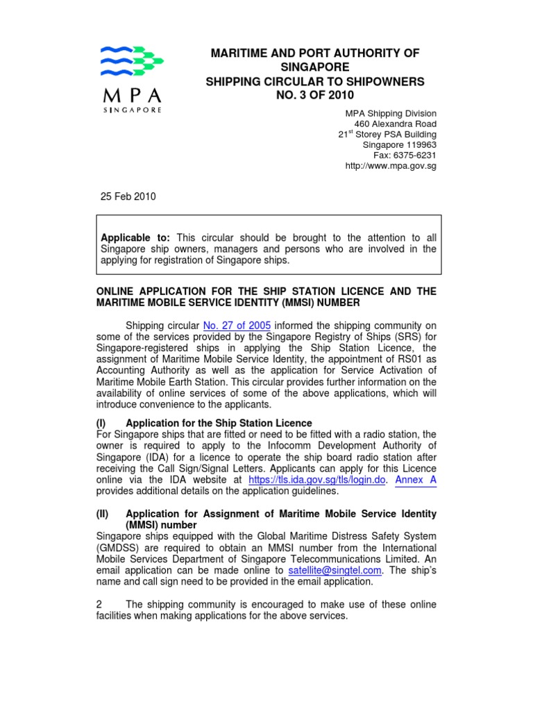 Online MMSI and Ship License Applications | PDF
