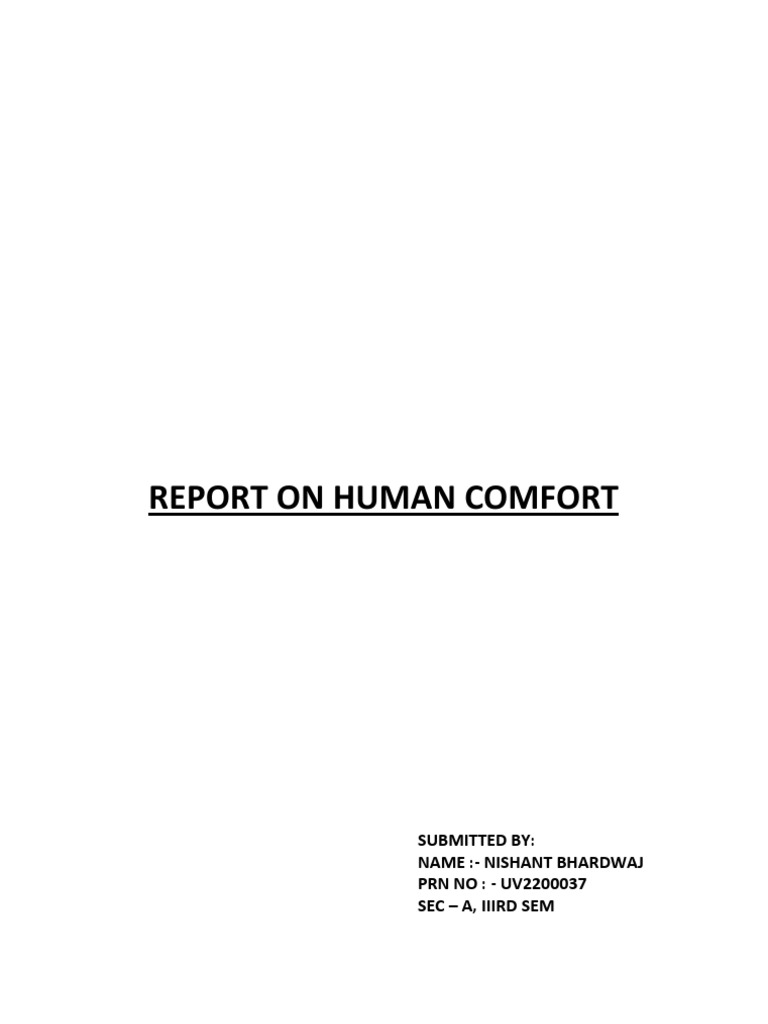 Report On Human Comfort | PDF | Humidity | Relative Humidity