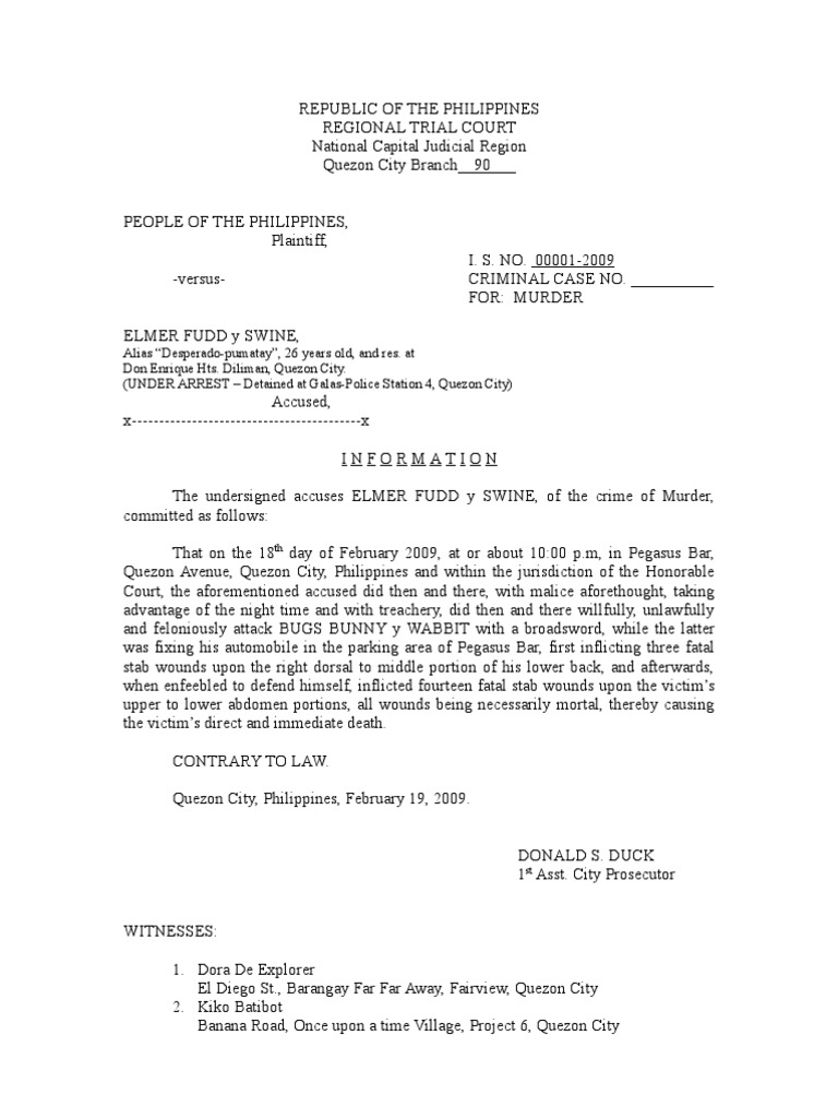 Information_sample | Prosecutor | Murder