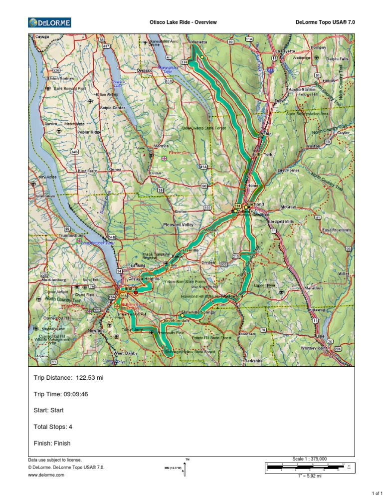Otisco Lake Ride Map | PDF