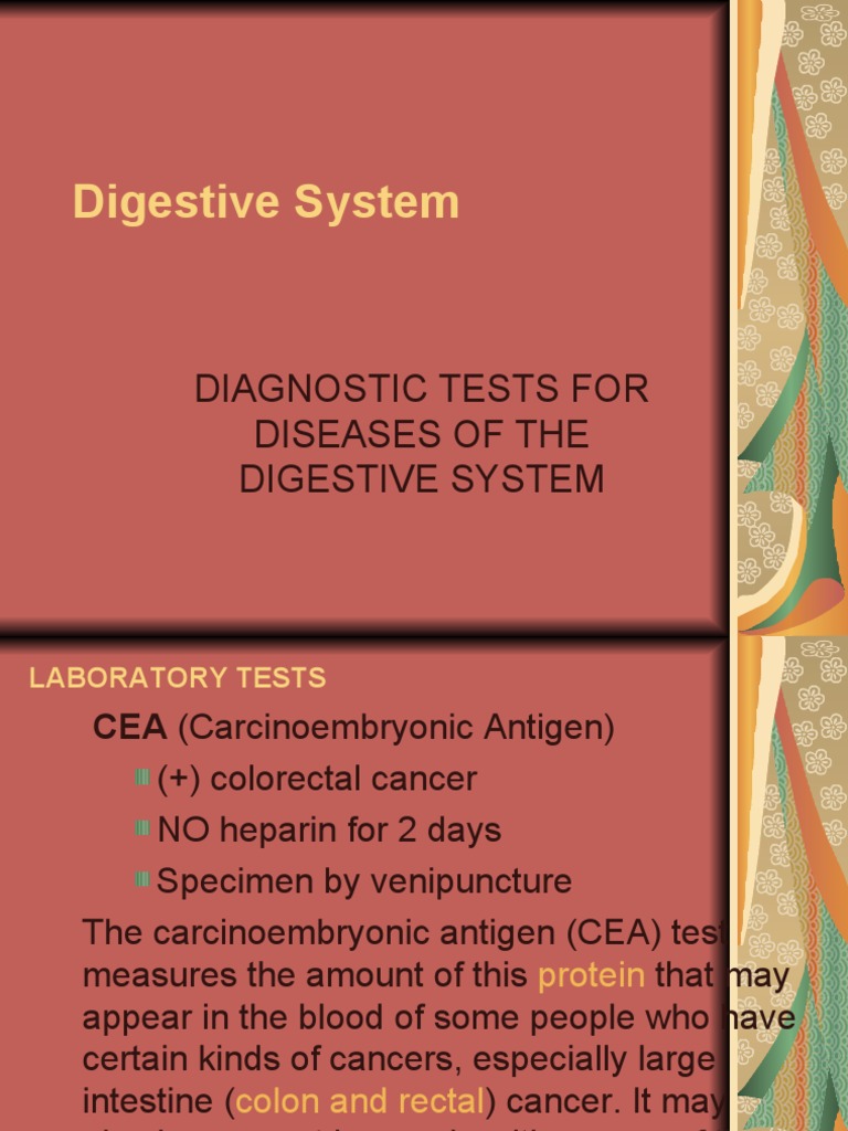Digestive System: Diagnostic Tests For Diseases of The Digestive System ...