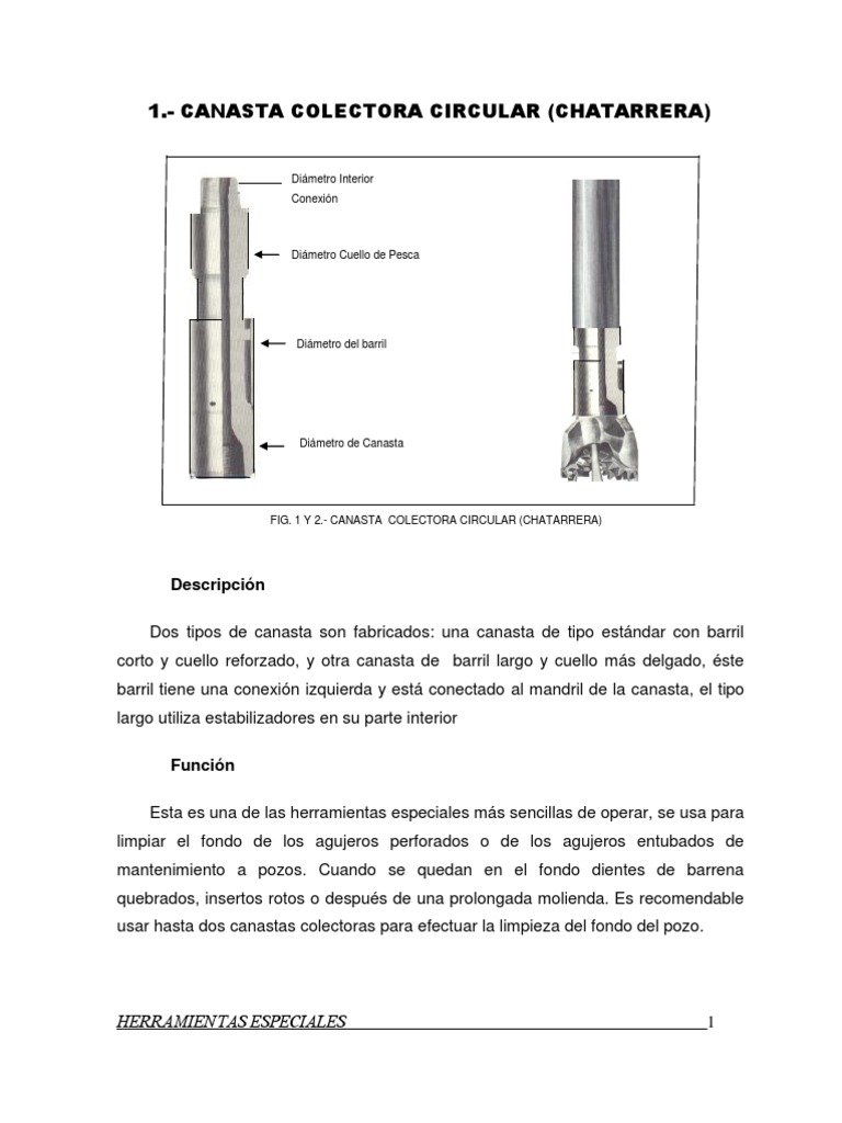 Canastas Colectoras para Pozos | PDF | Herramientas | Enchufes y tomas ...