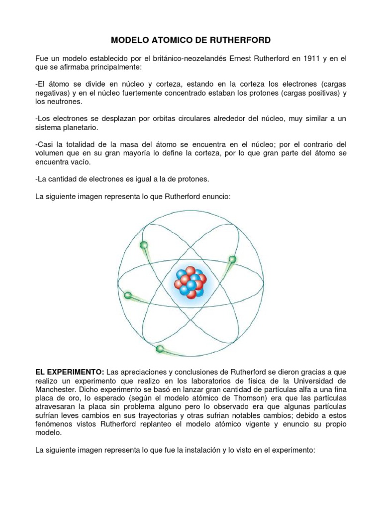 Modelo Atómico Planetario De Ernest Rutherford El Experimento De
