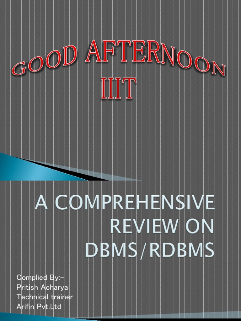 Dbms Presentation Pdf Databases Relational Database