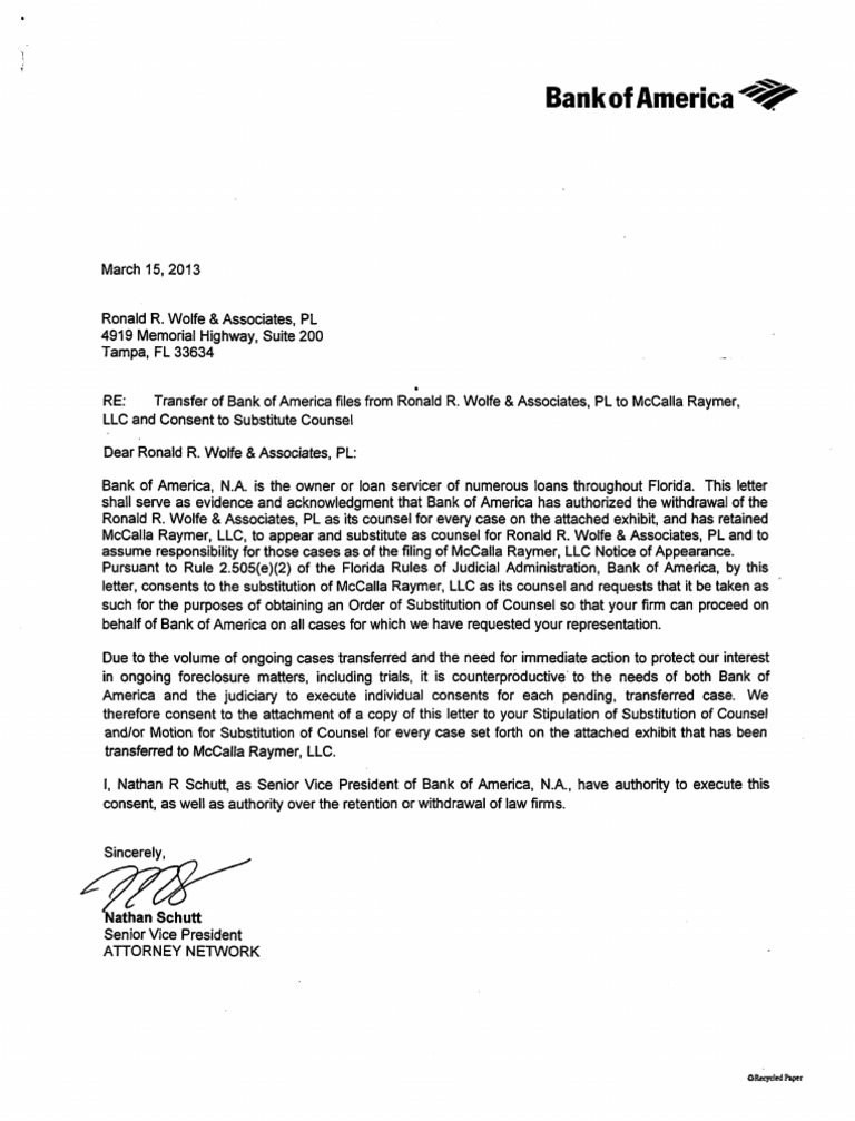 BOA Transfer Letter | PDF