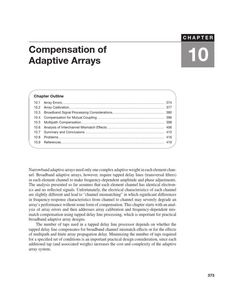 Compensation of Adaptive Arrays - 10 | PDF | Signal To Noise Ratio | Bandwidth (Signal Processing)