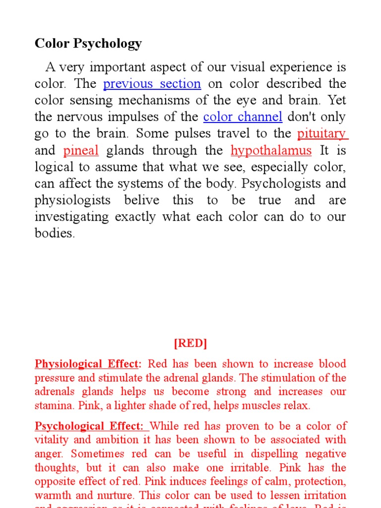 Psych Colors | PDF | Relaxation (Psychology) | Color