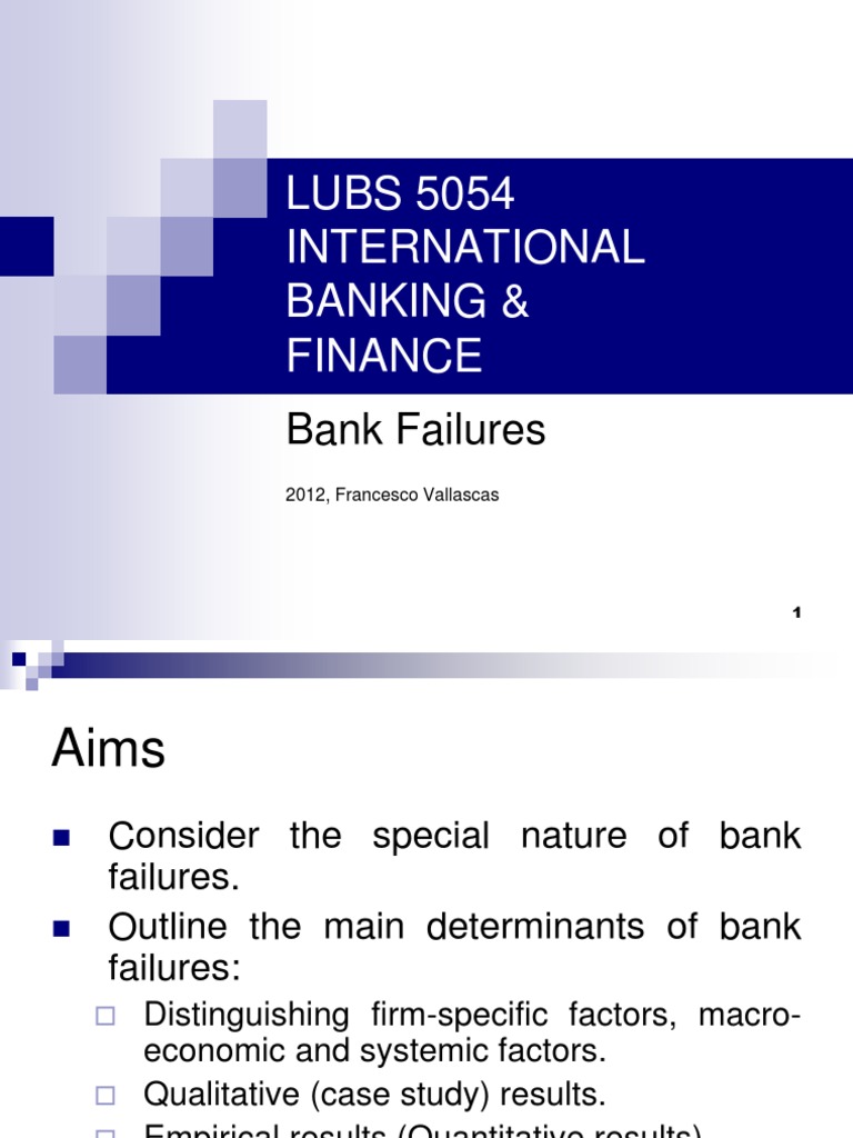 Bank Failures2012PG | PDF | Financial Contagion | Bank Run
