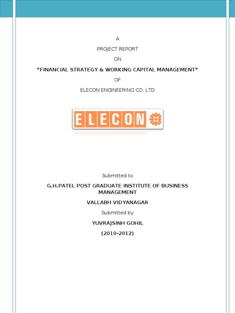 Working Capital Management, Elecon | Download Free PDF | Working ...