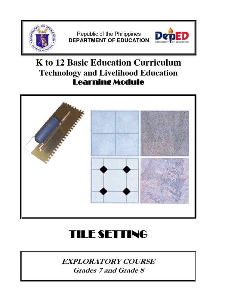 K To 12 Tile Settings Learning Module | PDF | Flooring | Tile