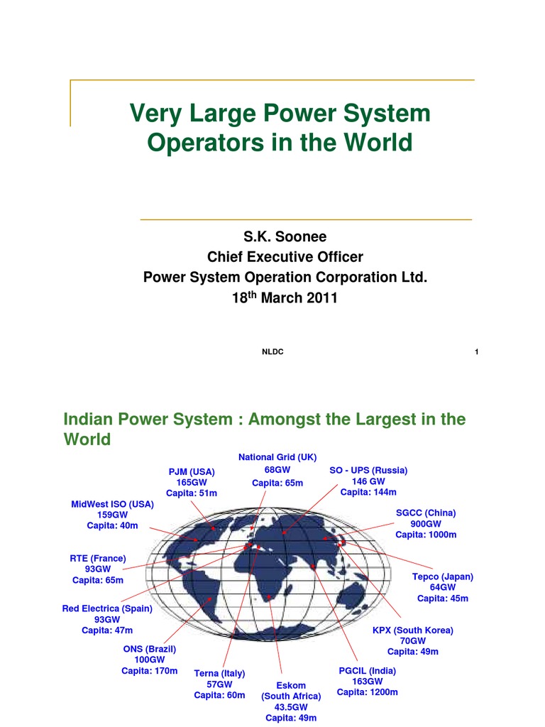 Very Large Power System Operators in The World | PDF | Electrical Grid ...
