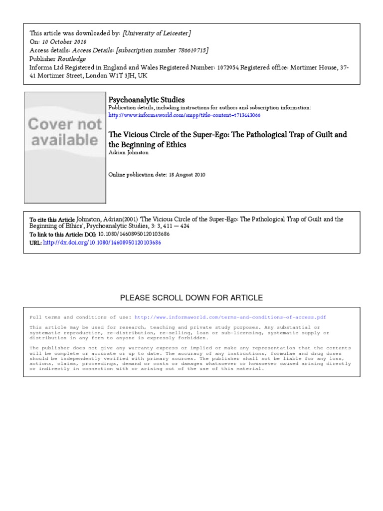 The Vicious Circle of The Super-Ego - The Pathological Trap of Guilt ...