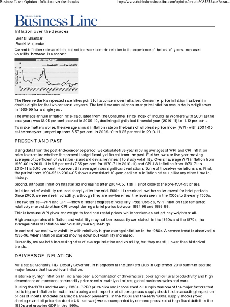 3 Inflation Drivers | PDF | Inflation | Consumer Price Index