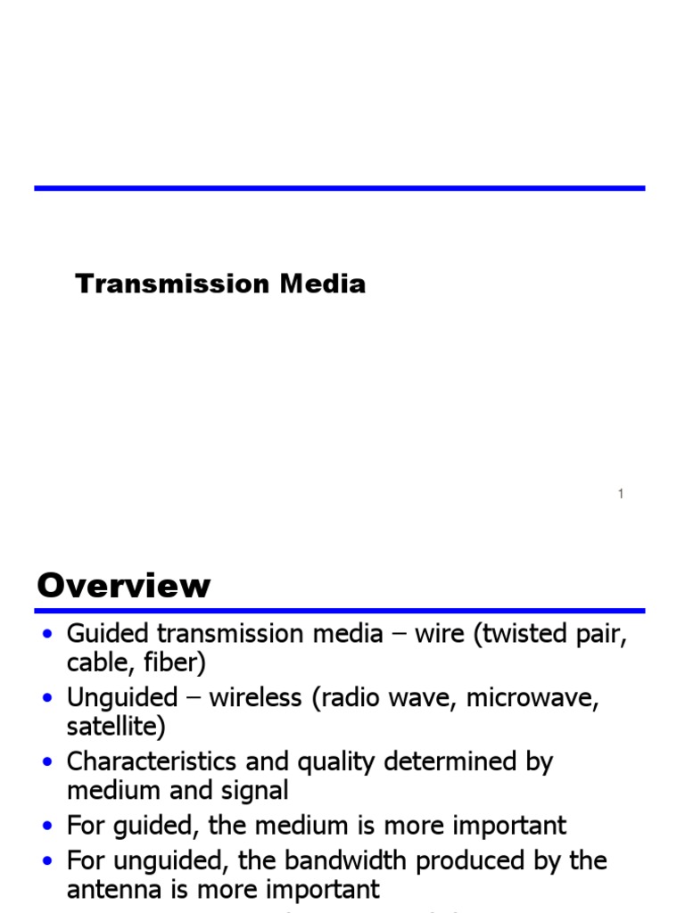 3 Transmission Media | PDF | Transmission Medium | Microwave