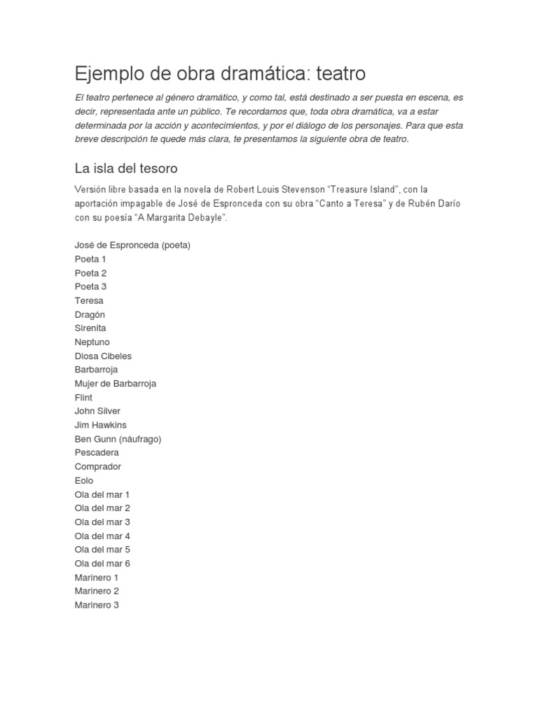 Ejemplo de Obra Dramática | PDF | Piratería