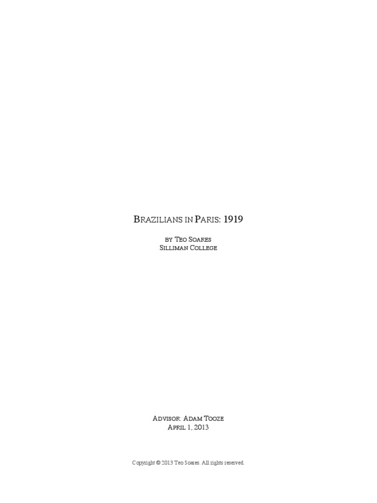 Brazilians in Paris: 1919 | PDF | Paris Peace Conference | Brazil