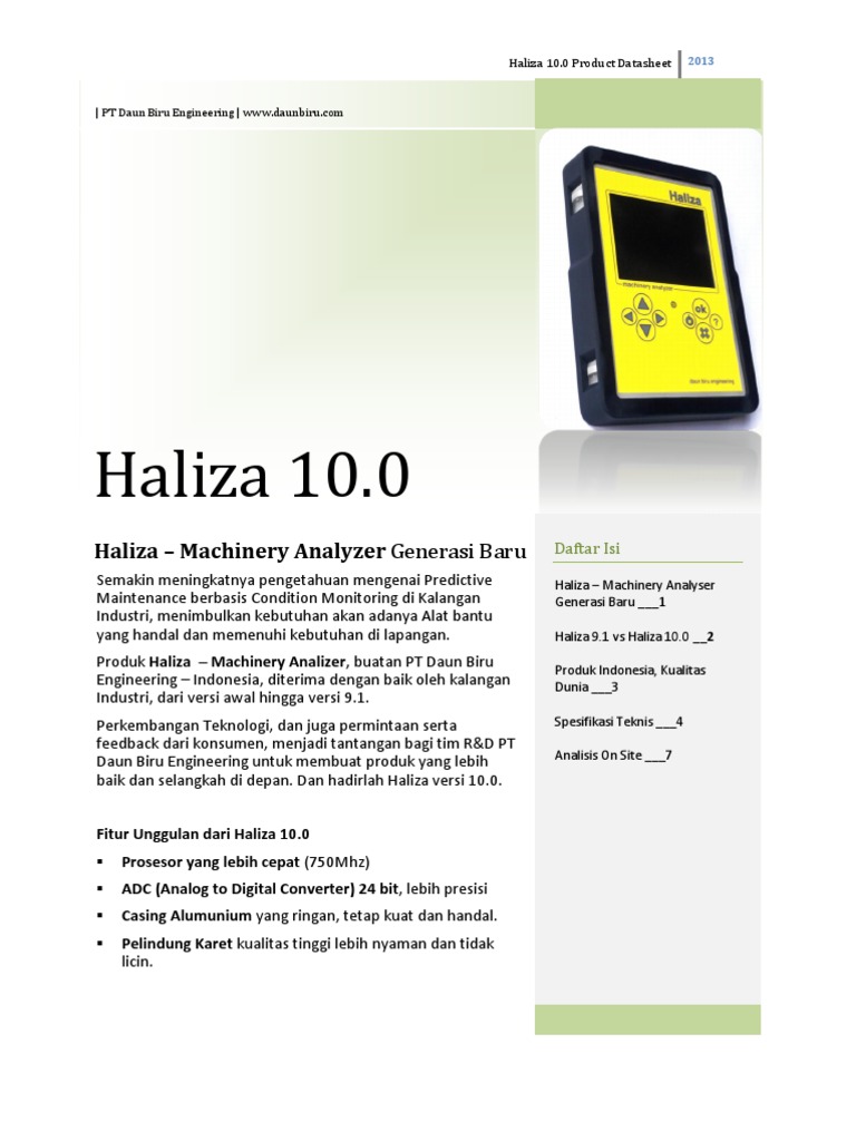 Haliza 10.0 - Spesifikasi Teknis 2013 Rev-2 | PDF