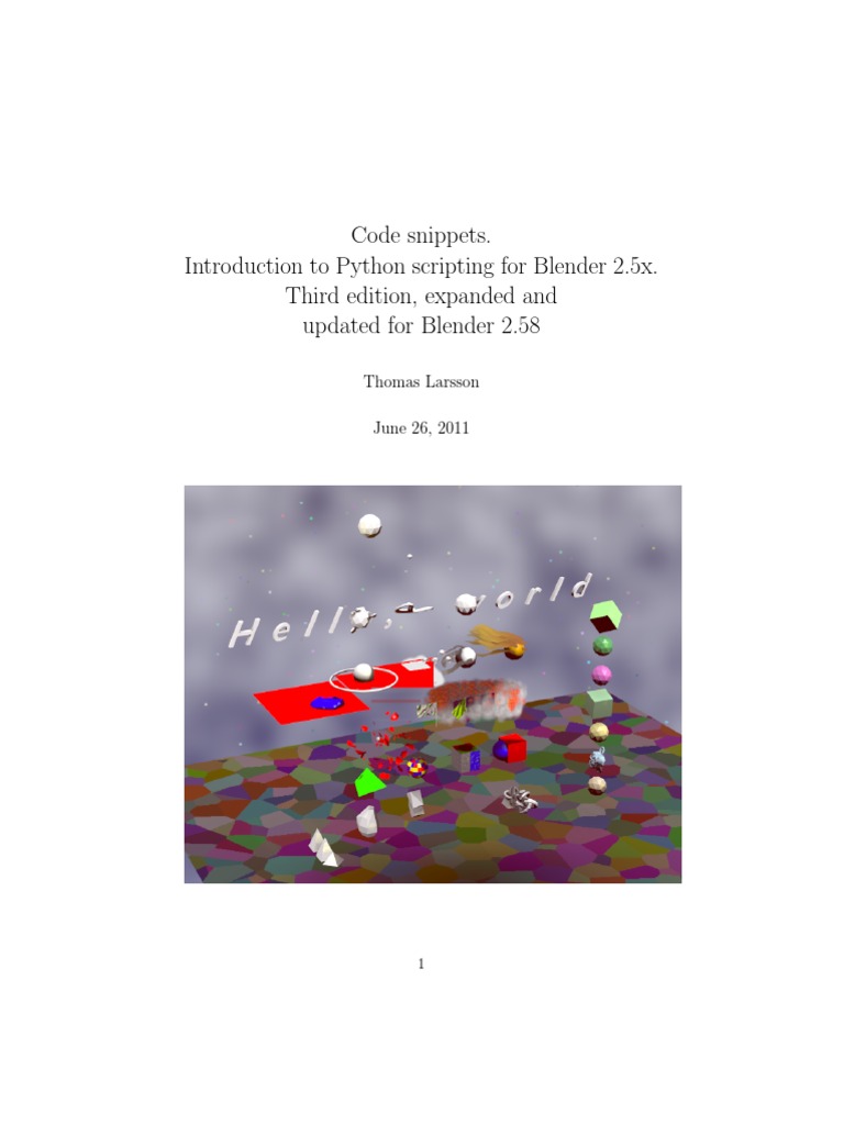 Code Snippets Updated For Blender 258 | PDF | Scripting Language | Blender (Software)