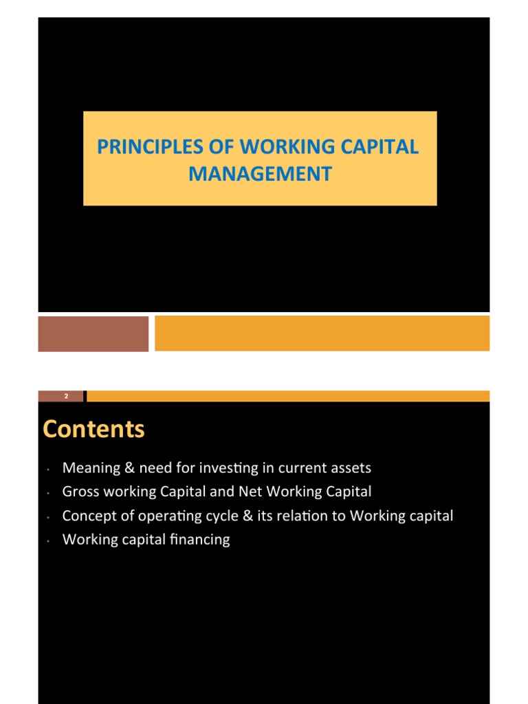 Principles of Working Capital Management | PDF | Factoring (Finance ...