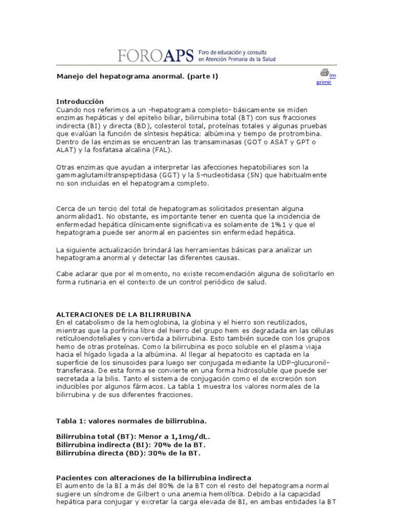 Guía para Manejar Hepatograma Anormal | PDF | Hepatitis | Transaminasa