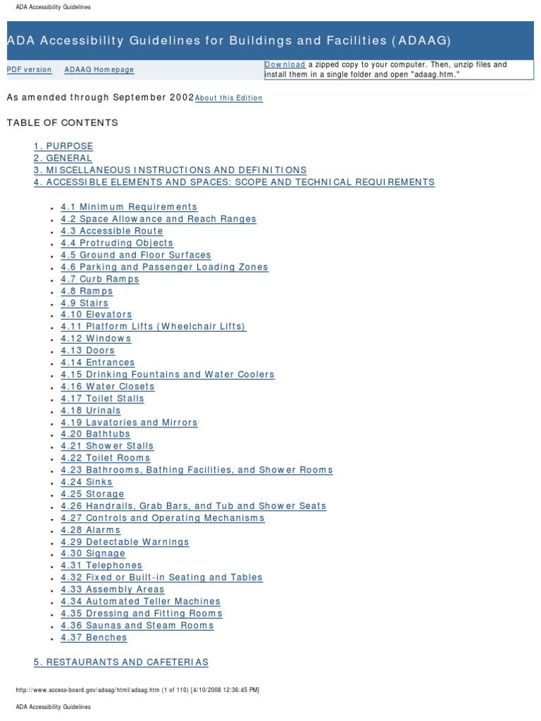 ADA Accessibility Guidelines | PDF | Accessibility | Elevator