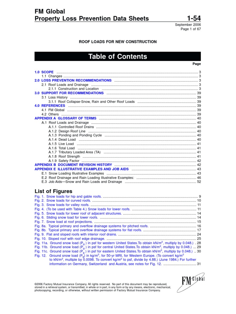 Factory Mutual Data Sheet 1-54 Roof Loading | Download Free PDF | Snow ...