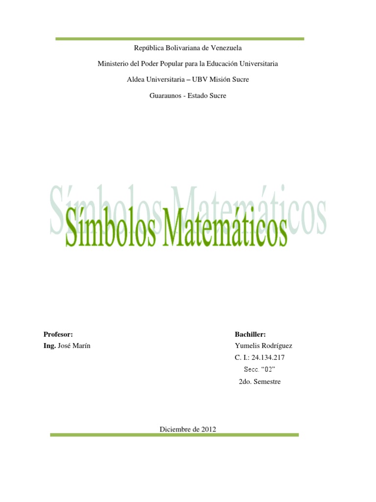 Símbolos matemáticos y su evolución histórica | PDF | Números ...