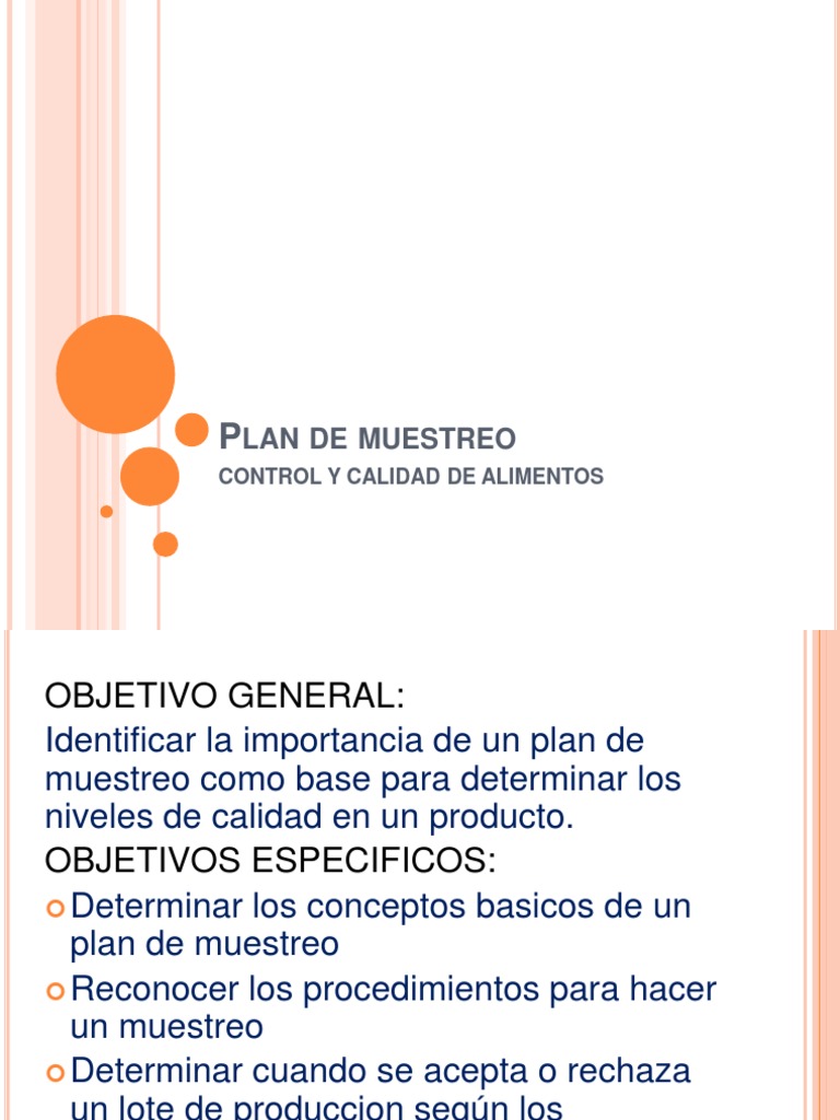 plan de muestreo.pptx | Muestreo (Estadísticas) | Análisis de Riesgo y ...