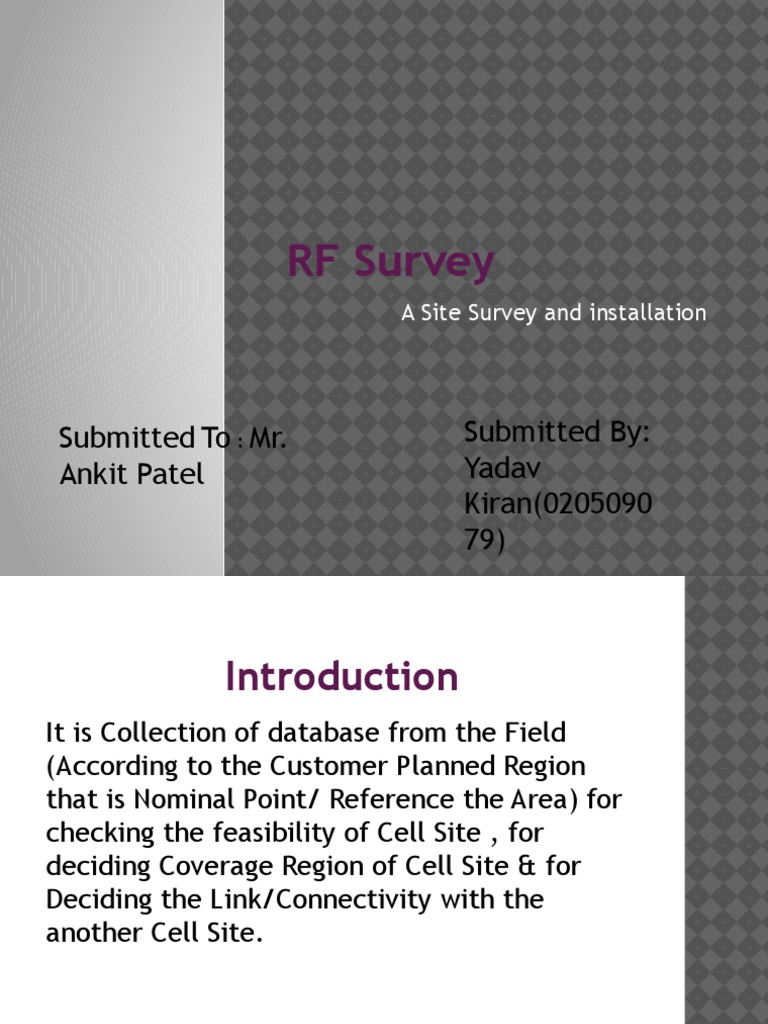 RF Survey | PDF | Surveying | Global Positioning System