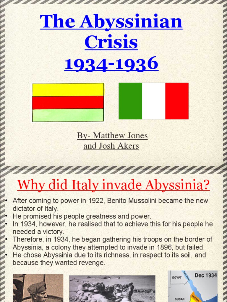 The Abyssinian Crisis 1934-1936: by Matthew Jones and Josh Akers | PDF