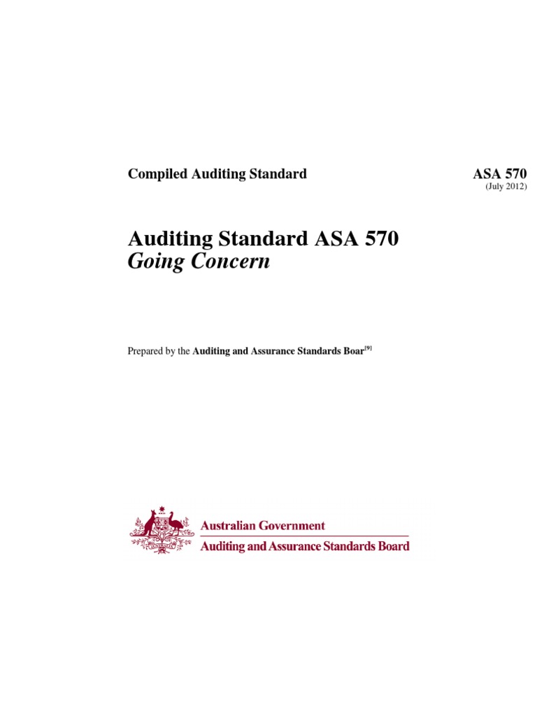 Auditing Standard ASA 570: Going Concern | PDF | Going Concern ...