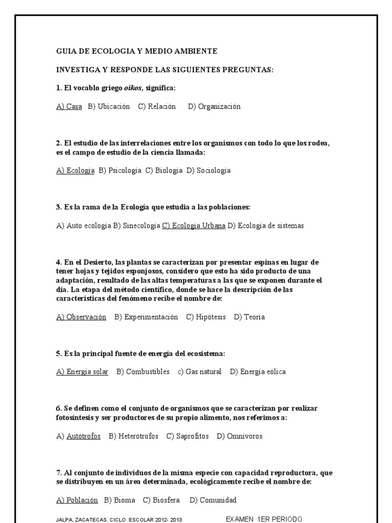 Guia de Ecologia y Medio Ambiente | PDF | Ecología | Biología