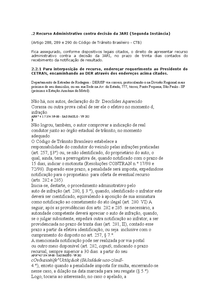 2 Recurso Administrativo Contra Decisão Da JARI | Carteira de Motorista ... 2 Recurso Administrativo Contra Decisão Da JARI | Carteira de Motorista ...