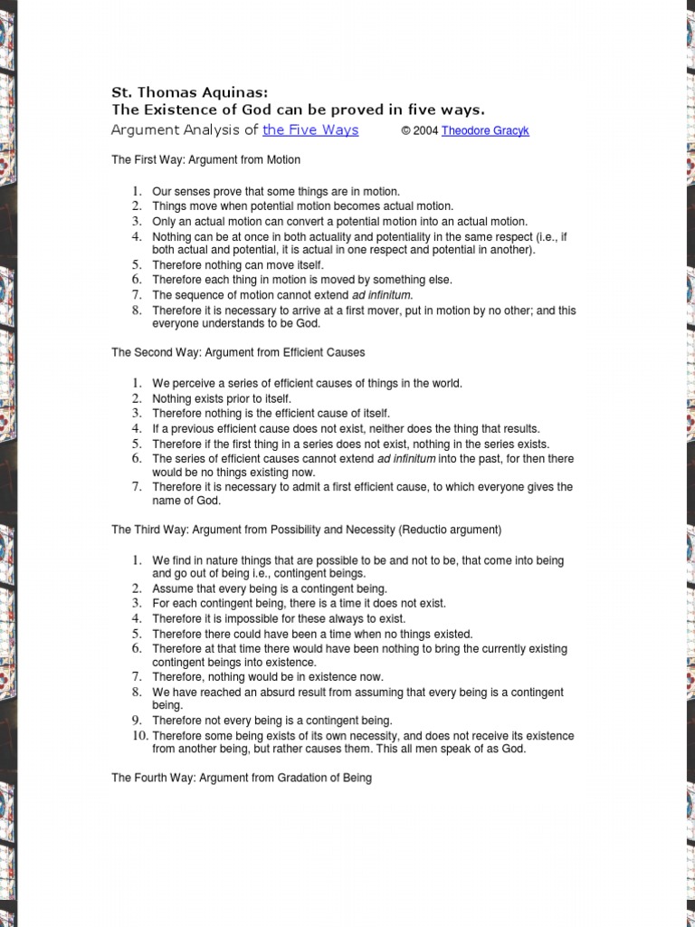 Aquinas Five Ways To Prove That God Exists - The Arguments | PDF ...