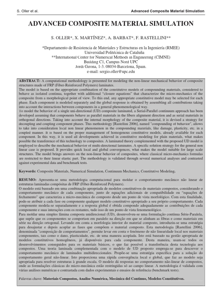 Advanced Composite Material Simulation | PDF | Deformation (Mechanics) | Stress (Mechanics)