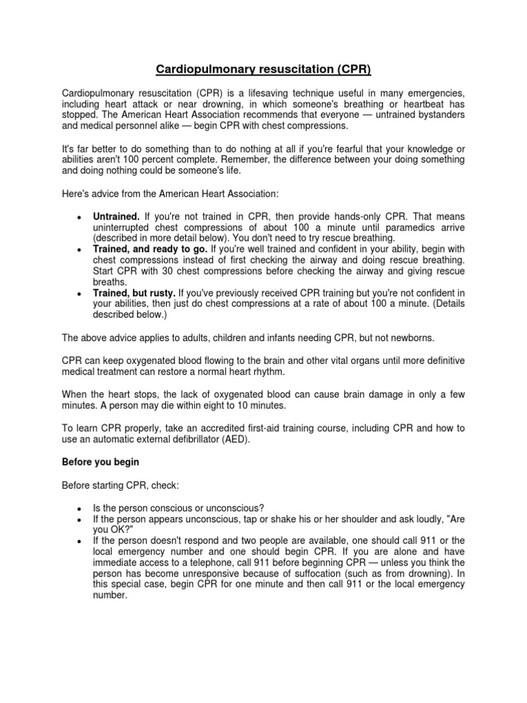 Essential CPR Techniques and Guidelines | PDF | Cardiopulmonary ...