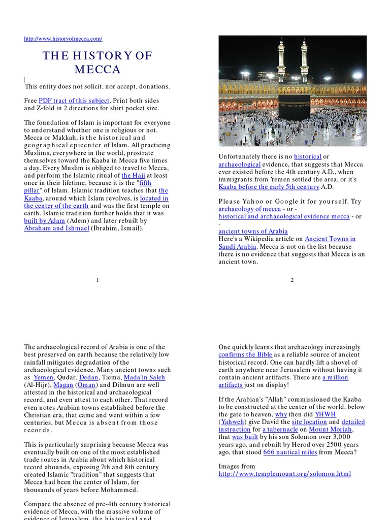 History of Mecca | PDF | Mecca | Hajj
