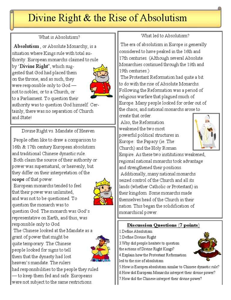 1 Divine Right Absolutism | PDF | Absolute Monarchy | Monarch