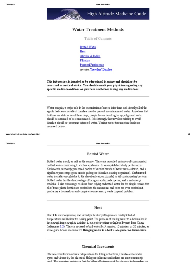 Water Purification | PDF | Water Purification | Iodine